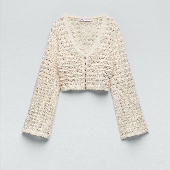 Zara | Sweaters | Zara Open Weave Knit Cardigan | Poshmark